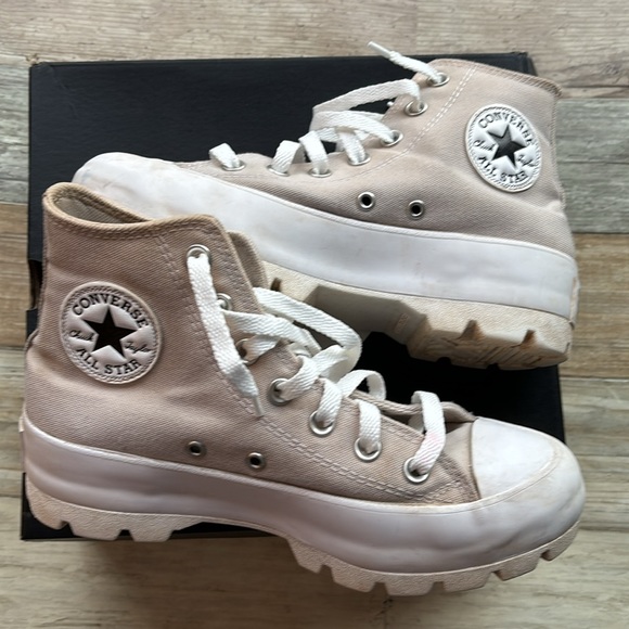 Converse | Shoes | Tan Platform Lugged Bottom High Top Converse ...